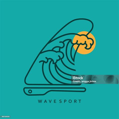 빈티지 서핑 테마 배지 디자인 벡터 일러스트 레이 션 스타일 티셔츠 인쇄 포스터 스티커 및 기타 용도 Surfing Event에 대한 스톡 벡터 아트 및 기타 이미지