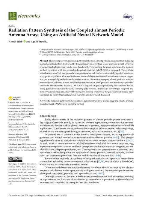 pdf radiation pattern synthesis of the coupled almost periodic