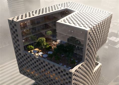 Snøhetta Designs Beirut Bank With Chequerboard Walls And Rooftop Gardens