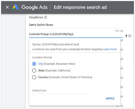 Advanced Dynamic Location Insertion In Google Ads
