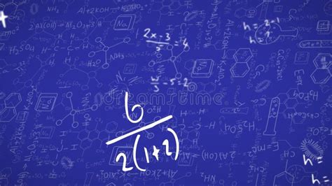 Animation Of Mathematical Equations Over Molecule Structures Physics