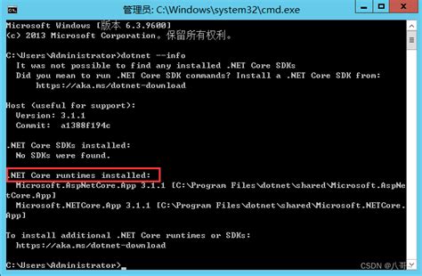 asp core教程：asp core 程序部署到windows系统 检查电脑net core 是否安装成功 csdn博客
