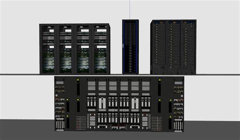 现代机房设备服务器su模型 器材设备 土木在线