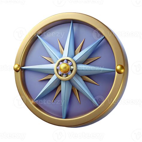 Vibrant Vintage 3d Render Star Compass Illustration Original 56557519 Png