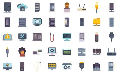 Data Center Hosting Server Network Connection Concept Icons Set 50490021 Vector Art At Vecteezy