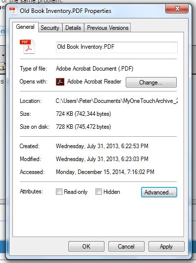Filefolder Property “allow This File To Have Contents Indexed In
