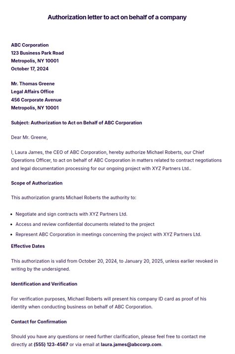 Authorization Letters To Act On Behalf Examples Samples And How To