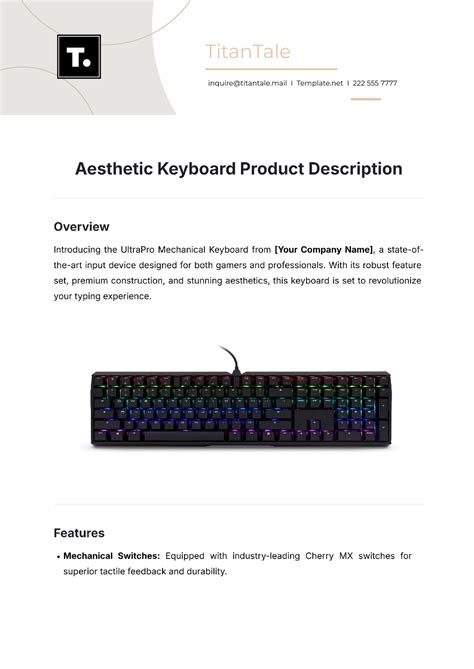 Free Product Description Templates To Edit Online