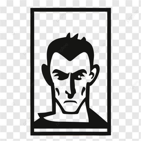 사각형 프레임에 남자의 머리 벡터 흰색 배경에 있는 단순한 검은색 치아 아이콘 그림자 없음 작은 프레임 중앙 Png 일러스트 및 벡터 에 대한 무료 다운로드