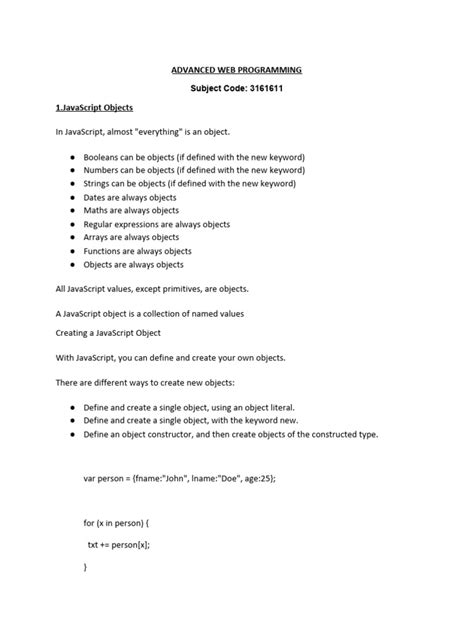 Awp Handbook Advanced Web Programming 3161611 Pdf Document Object Model Angular Js