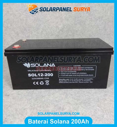 Jual Baterai Vrla Solana V Ah Aki Deep Cycle Solana Gel Solarpanelsurya