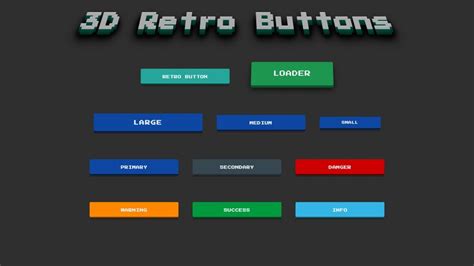 3d Retro Buttons