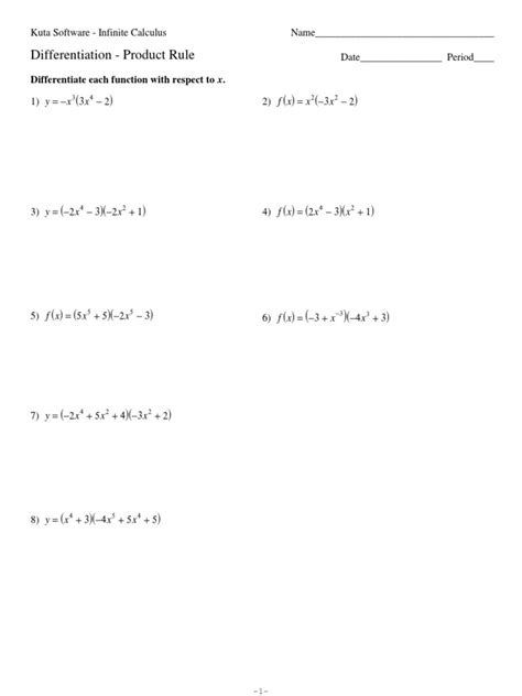 Differentiation Product Rule Y X X F X X X Download Free Pdf