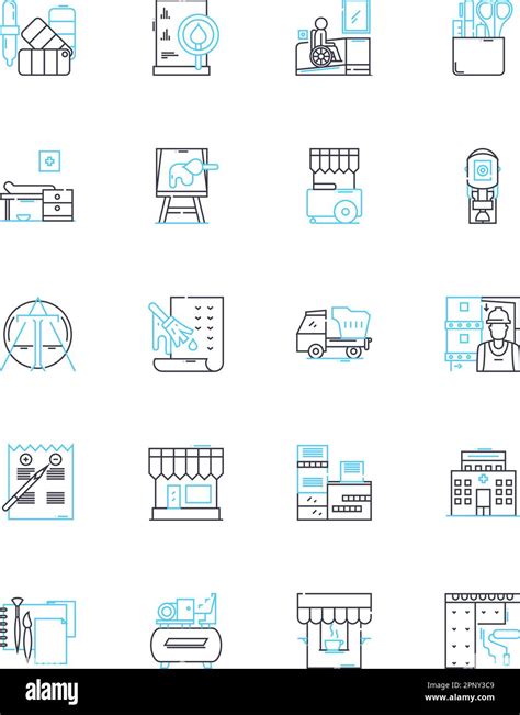 Structure Linear Icons Set Architecture Framework Design Organization Composition Form