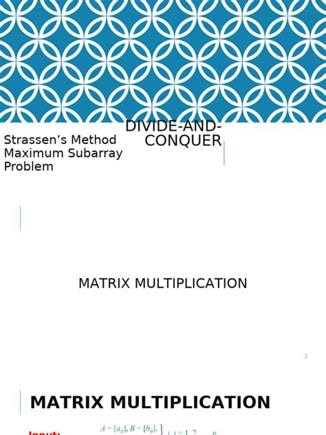5 Max Subarray And Strassens Matrix Multiplication Pdf Matrix