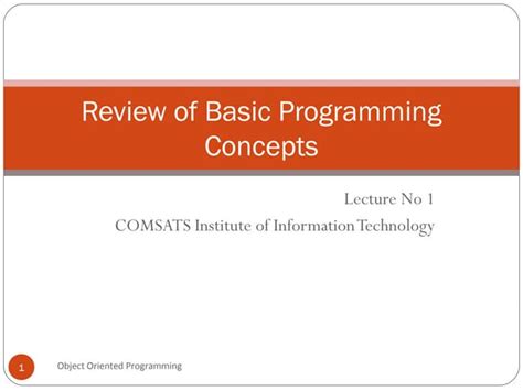 Oop Lec 1 Ppt