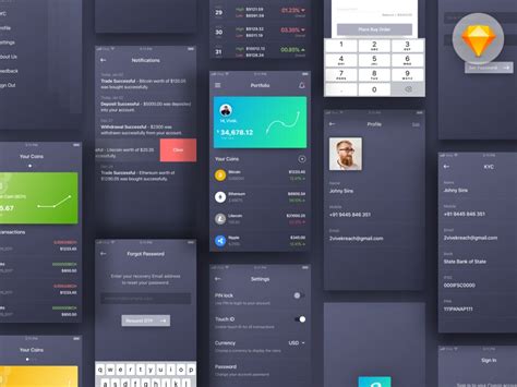 crypto wallet app concept free ui kit by vivek ~ epicpxls