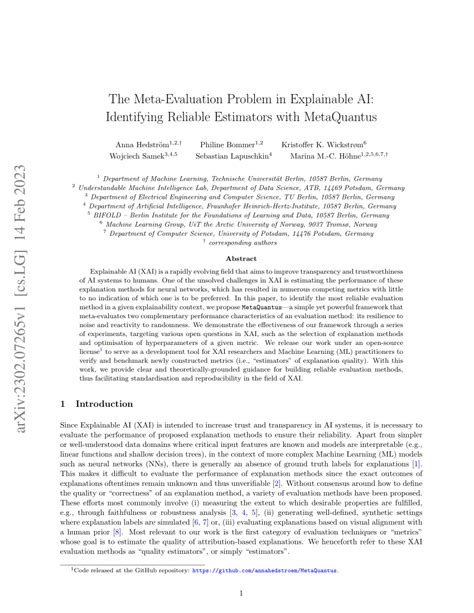 Pdf The Meta Evaluation Problem In Explainable Ai Identifying Reliable Estimators With
