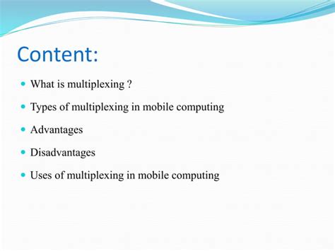 Multiplexing In Mobile Computing Pptx Technology And Computing