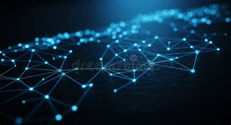 Nterconnected Blue Lines And Glowing Nodes Form A Geometric Network