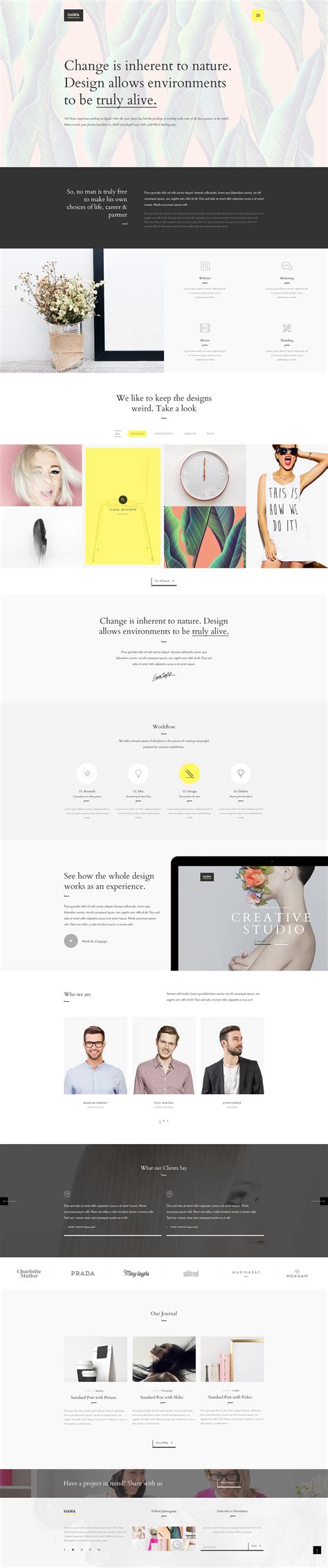 Hawa A Hot Creative Multi Purpose Wordpress Theme Behance