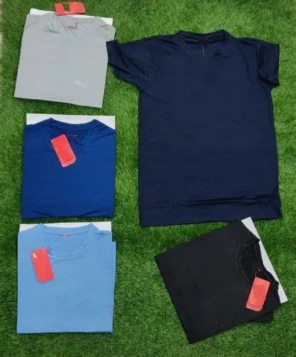 Half Sleeve Navy Blue Mens Plain Round Neck T Shirt At Rs 120 In Surat