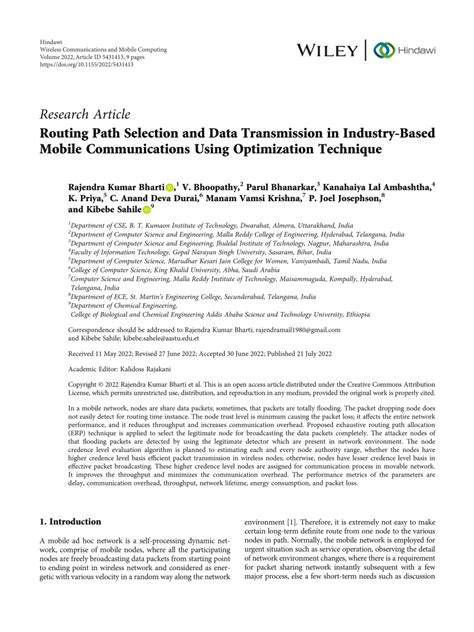 Pdf Routing Path Selection And Data Transmission In Industry Based