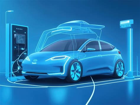 스마트 미래형 자동차 홀로그램 Hud Ui 추상 가상 그래픽 터치 사용자 인터페이스 Generative Ai 프리미엄 사진