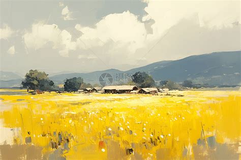 绘画的稻田插画插画图片下载 正版图片601102765 摄图网