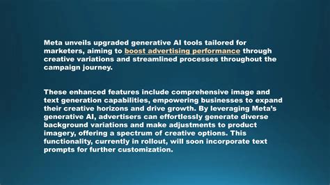 Meta­ Unveils­ Enhanced­ Gen Ai­ Tools­ Catering­ To­marketerspdf