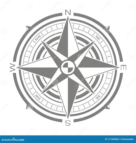 Vector Icon Set With Compass Rose Stock Vector Illustration Of Travel Vector 117609824