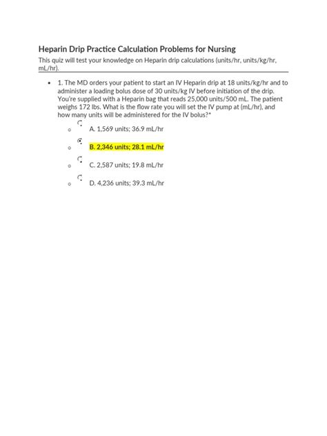 Heparin Calculation Pdf