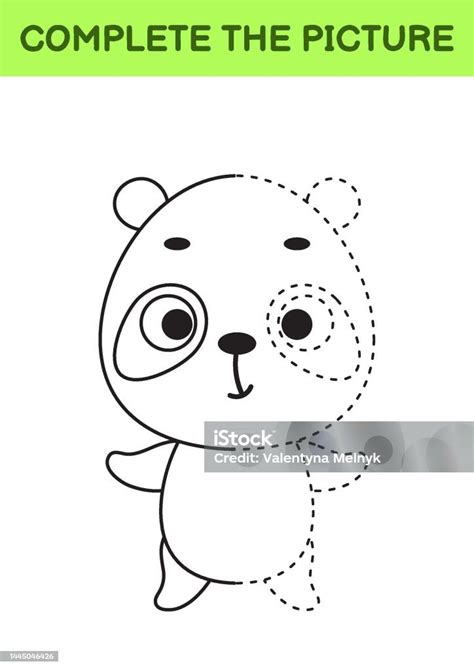 귀여운 팬더의 완전한 그림 색칠 공부 도트 카피 게임 필기 연습 그리기 기술 훈련 인쇄 가능한 워크시트를 개발하는 교육 활동