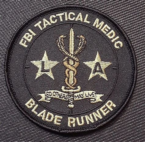 Fbi Tactical Medic Patch Blade Runner Cobra Caduceus Tems Swat