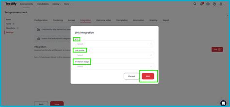 Configuring Integrations In Testlify Assessment Settings Testlify Inc Help Center