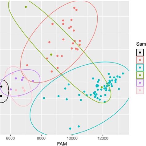 Scatter Plot Of The Dna Assay Using The Validation Plate Fluorescence Scatter Plot Of The Dna Assay Using The Validation Plate Fluorescence