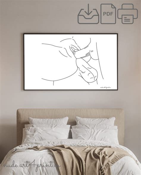 Double Penetration Sex Art Print For Download Nude Line Art Prints For Sexy Bedroom Interior