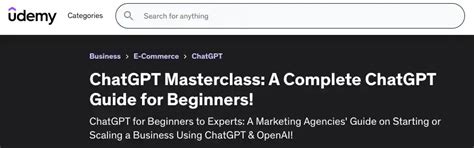 Udemy ChatGPT Complete Guide Courses Online Masterclass