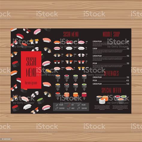 Sushi Menu Design Stock Illustration Download Image Now Backgrounds