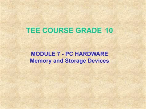 computer memory and storage devices ppt