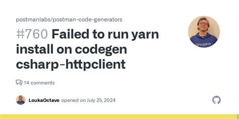 Failed To Run Yarn Install On Codegen Csharp Client · Issue 760