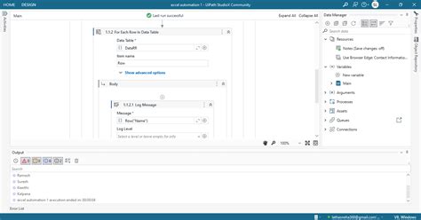 Loop Through Each Row From A Datatable Uipath Is Only Displaying