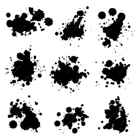 평면 디자인 잉크 얼룩 요소 무료 벡터