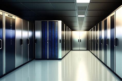 Premium Ai Image Computer Networking Server Room Warehouse