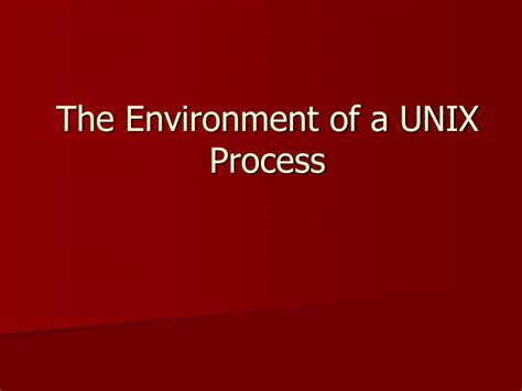 Ppt The Environment Of A Unix Process Powerpoint Presentation Free Download Id2862497