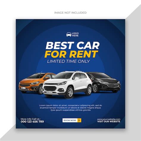 최고의 렌터카 소셜 미디어 및 Instagram 게시물 템플릿 프리미엄 Psd 파일