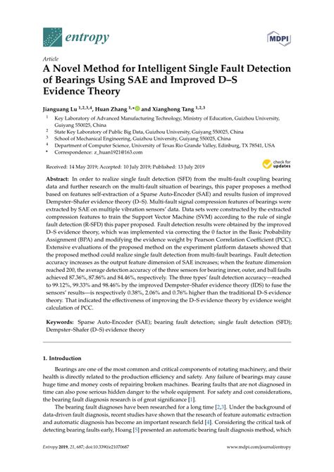 Pdf A Novel Method For Intelligent Single Fault Detection Of Bearings