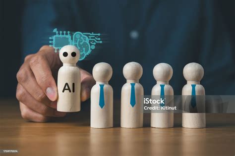 Ai 및 사업가 인공 지능 개념 혁신 기술 미래 인터넷 네트워크 통신의 나무 블록을 가진 사업가 Brand Name Smart