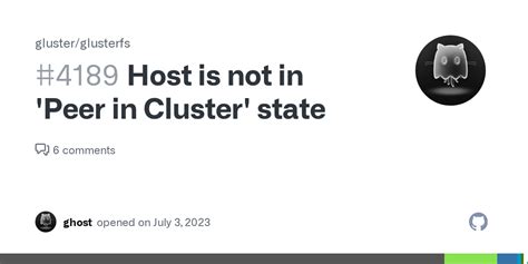 Host Is Not In Peer In Cluster State · Issue 4189 · Gluster