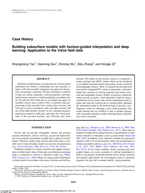 Building Subsurface Models With Horizon Guided Interpolation And Deep Pdf